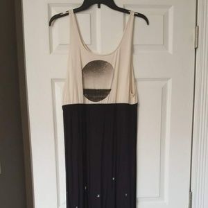 Volcom | Dresses | Volcom Maxi Dress Cream Black With Moon | Poshmark